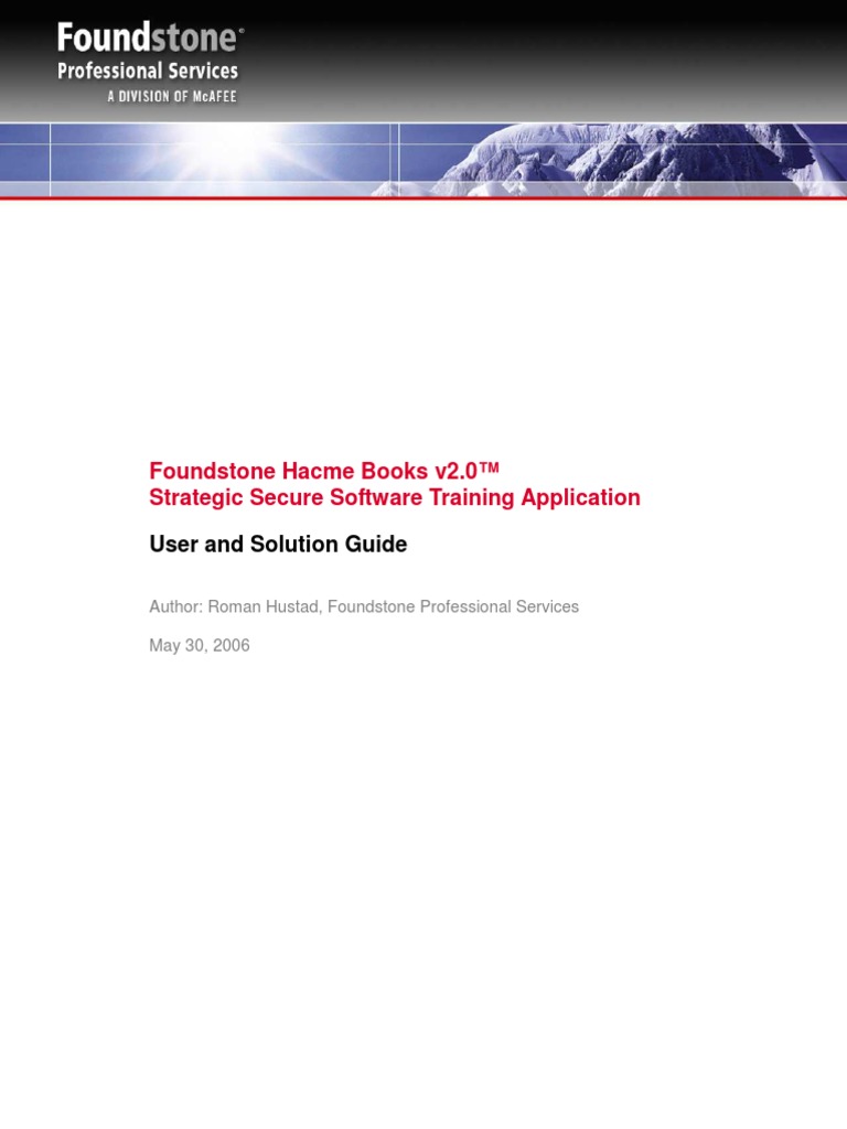 Foundstone Hacme Books User and Solution Guide V2.0e | PDF | Installation (Computer Programs ...