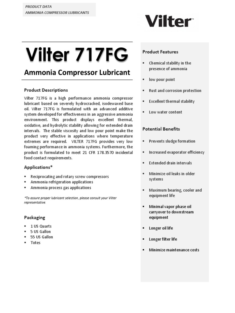 Vilter Oil All | PDF | Lubricant | Viscosity