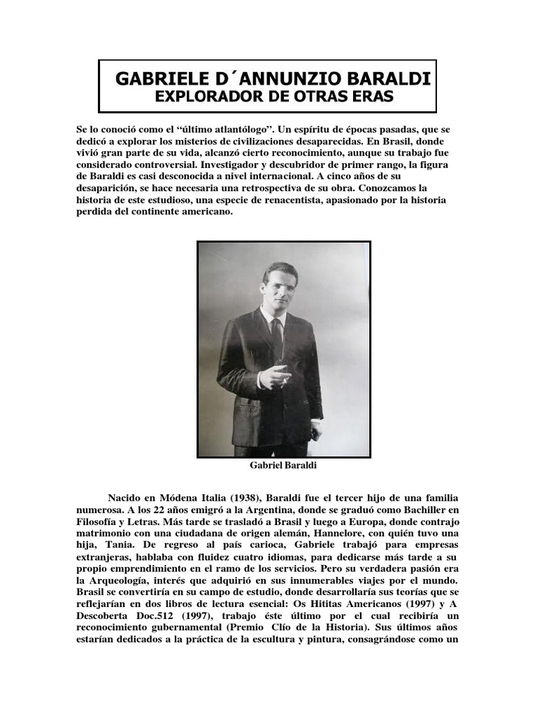 Biografia Gabriel Baraldi | PDF | Brasil | Atlantis