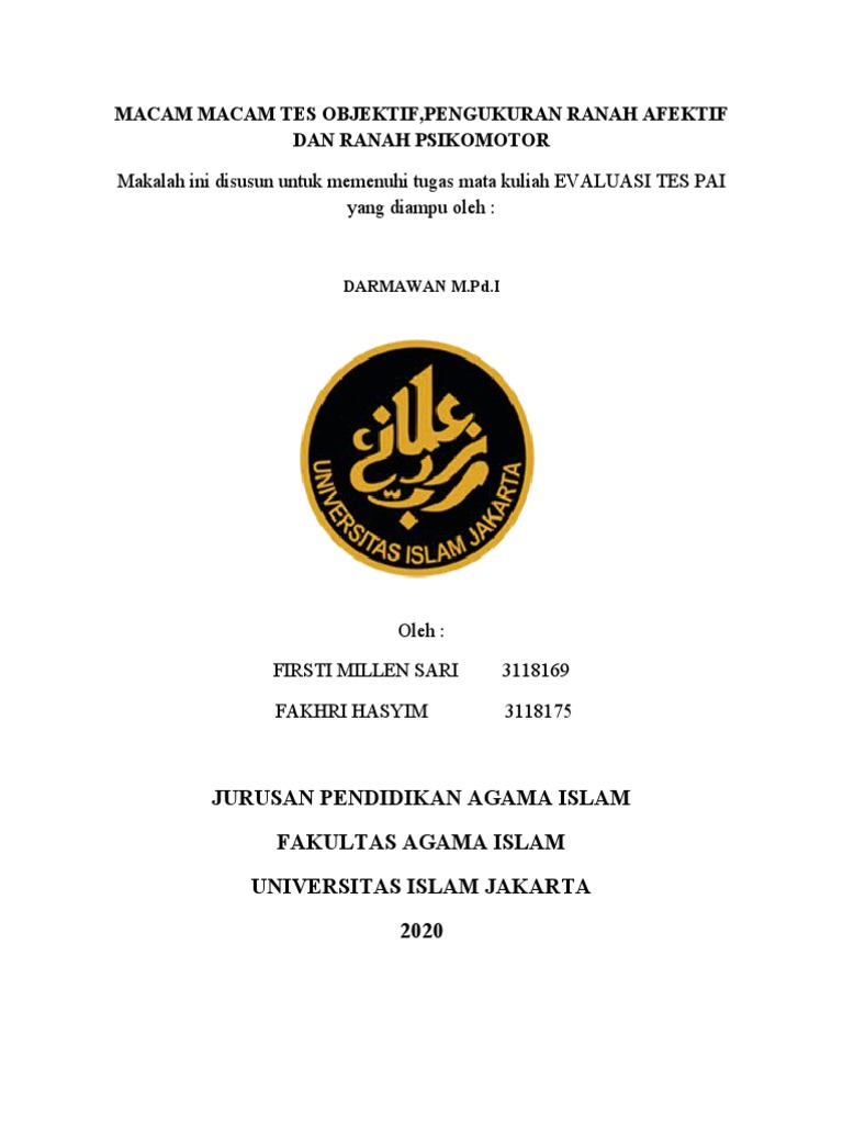 Macam-Macam Tes Objektif dan Afektif | PDF