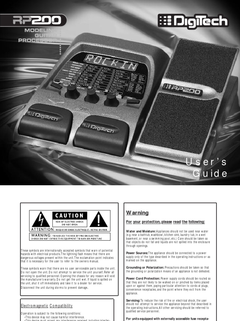 Digitech Rp200 Manual | PDF | Equalization (Audio) | Amplifier