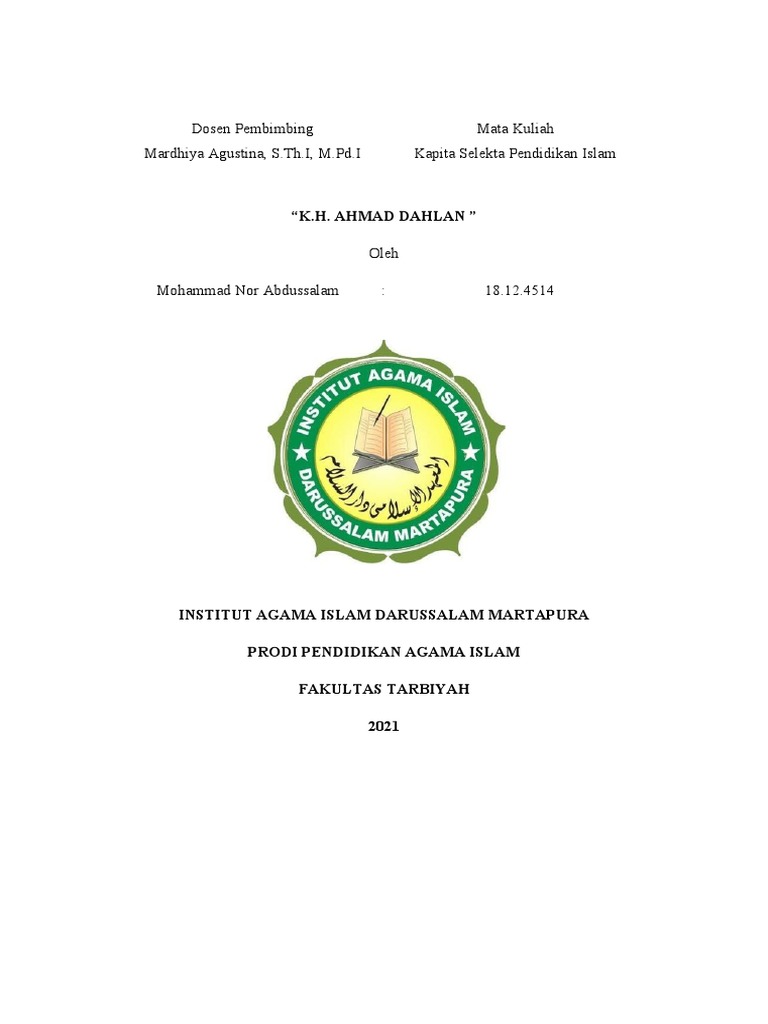 Biografi dan Pemikiran K.H. Ahmad Dahlan | PDF