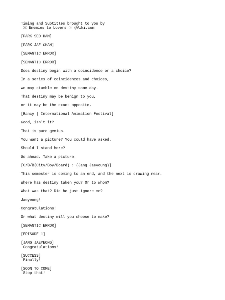 (English) Semantic Error Episode 1 - 1192570v (DownSub - Com) | PDF