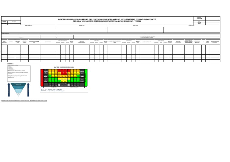 LAMPIRAN Contoh Form Perhitungan Risiko Dan Peluang | PDF