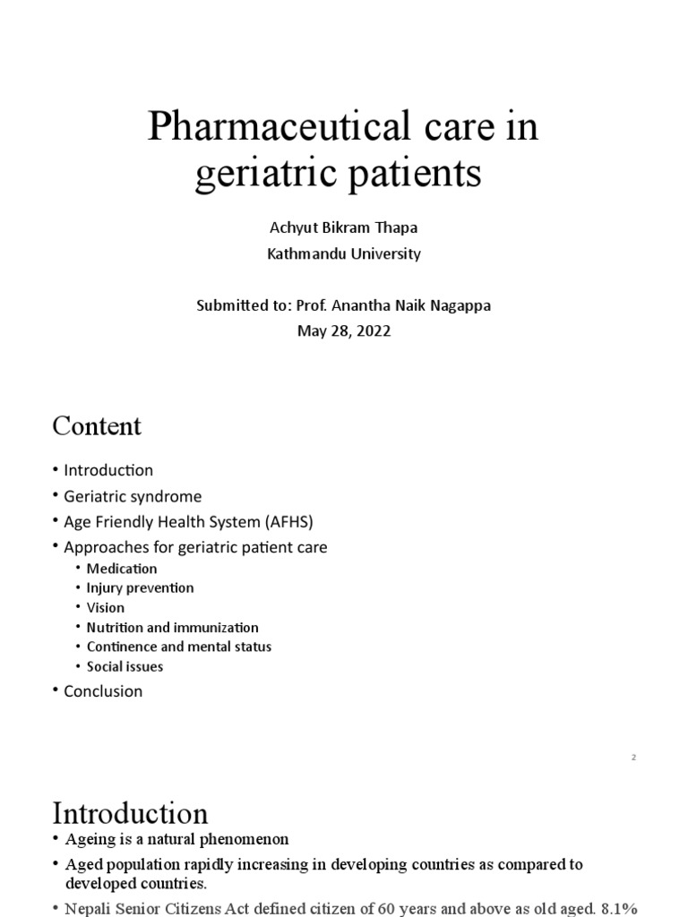 Geriatric Patient Care | PDF | Geriatrics | Dementia