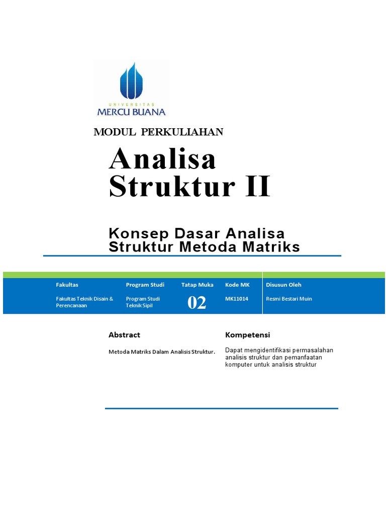 Analisa Struktur 2 Modul 2-Konsep Dasar | PDF