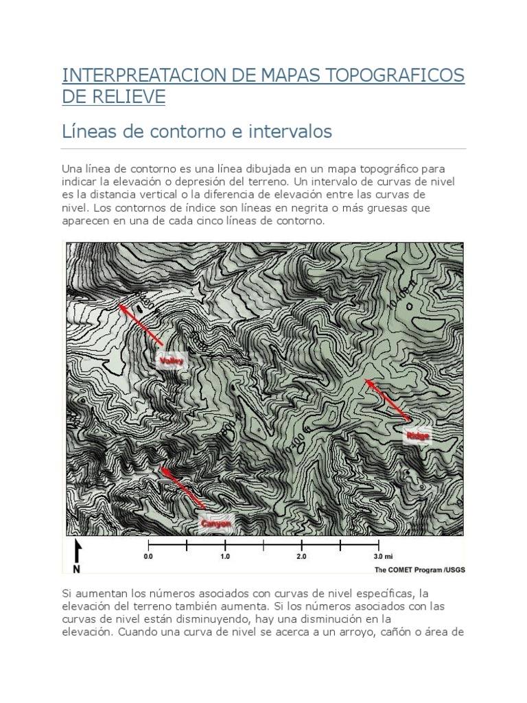 Interpreatacion de Mapas Topograficos de Relieve | PDF | Topografía ...