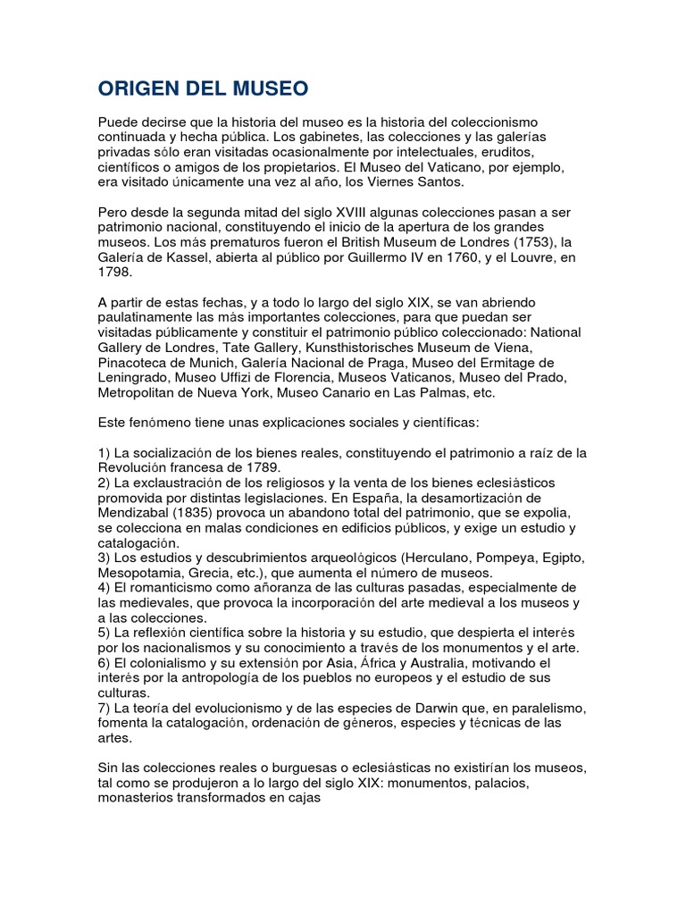 Texto Guía Museografia Lectura 1 | PDF | Museo | Museología