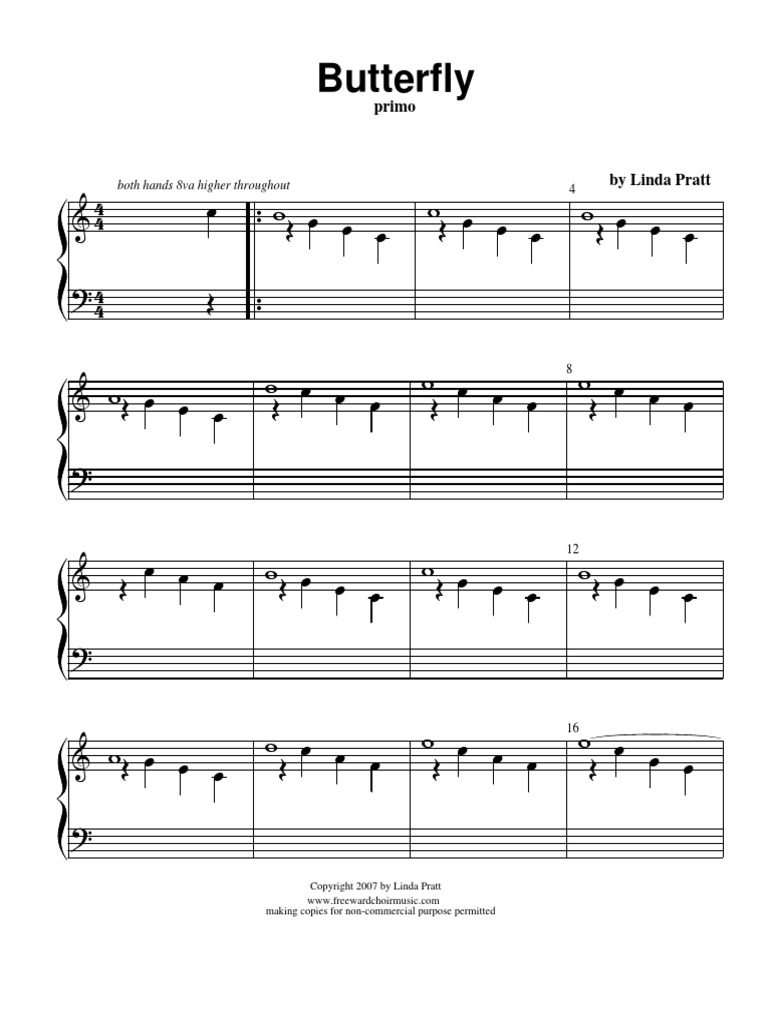 Butterfly Piano Duet Linda Pratt | PDF | Government Information ...