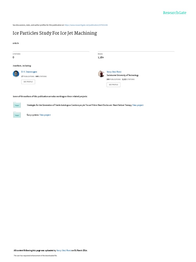 Ice Particles Study For Ice Jet Machining | PDF | Ice | Liquids