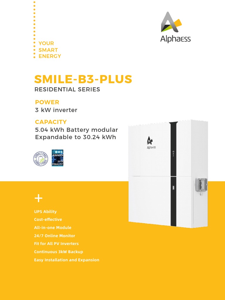 Alpha ESS Smile-B3-Plus Overview | PDF | Power Inverter | Alternating ...