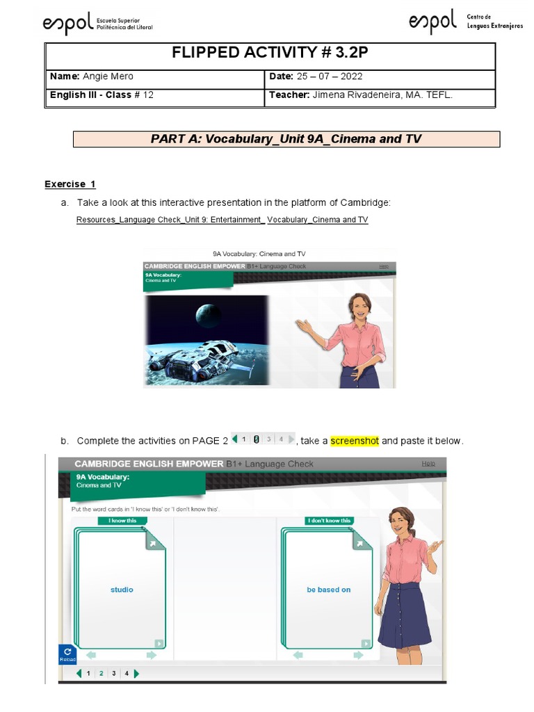 Vocabulary and Grammar: Cinema Focus | PDF | Languages | Linguistics