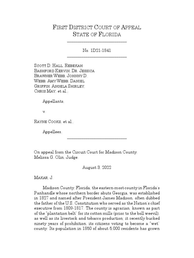 First District Court of Appeal State of Florida | PDF | Cause Of Action ...