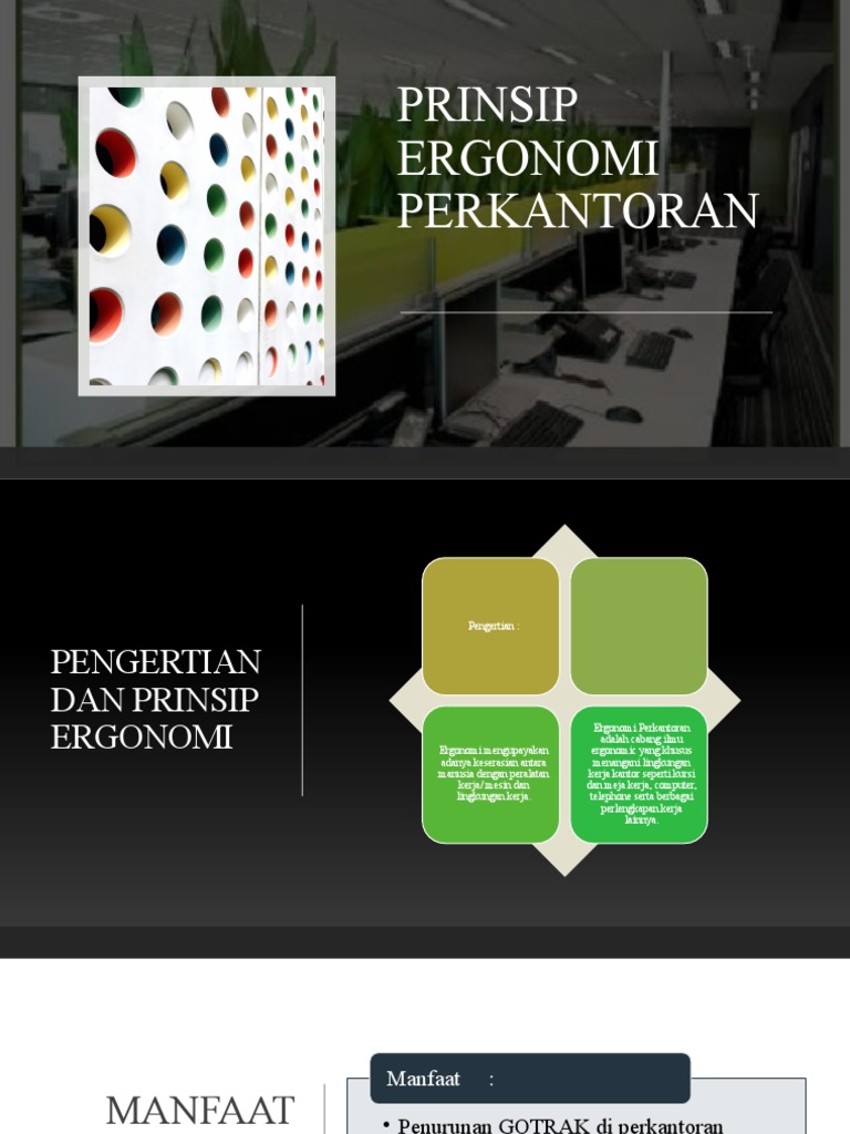 Prinsip Ergonomi Perkantoran | PDF | Komputer