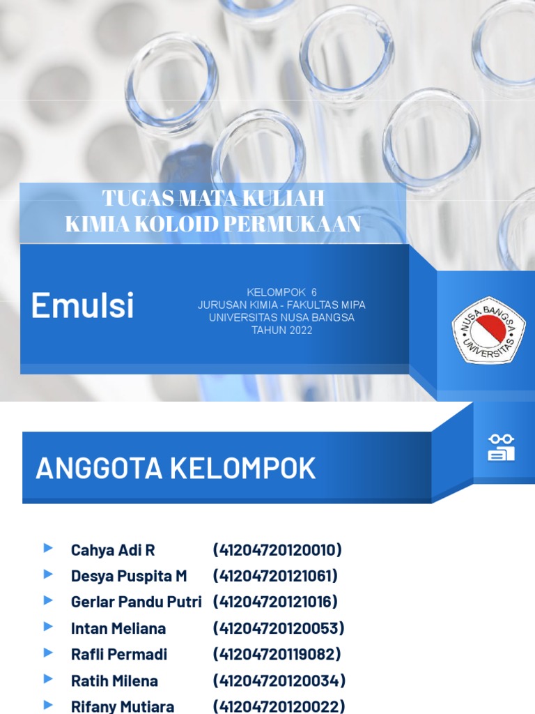 Emulsi: Definisi, Tipe, dan Stabilitas | PDF