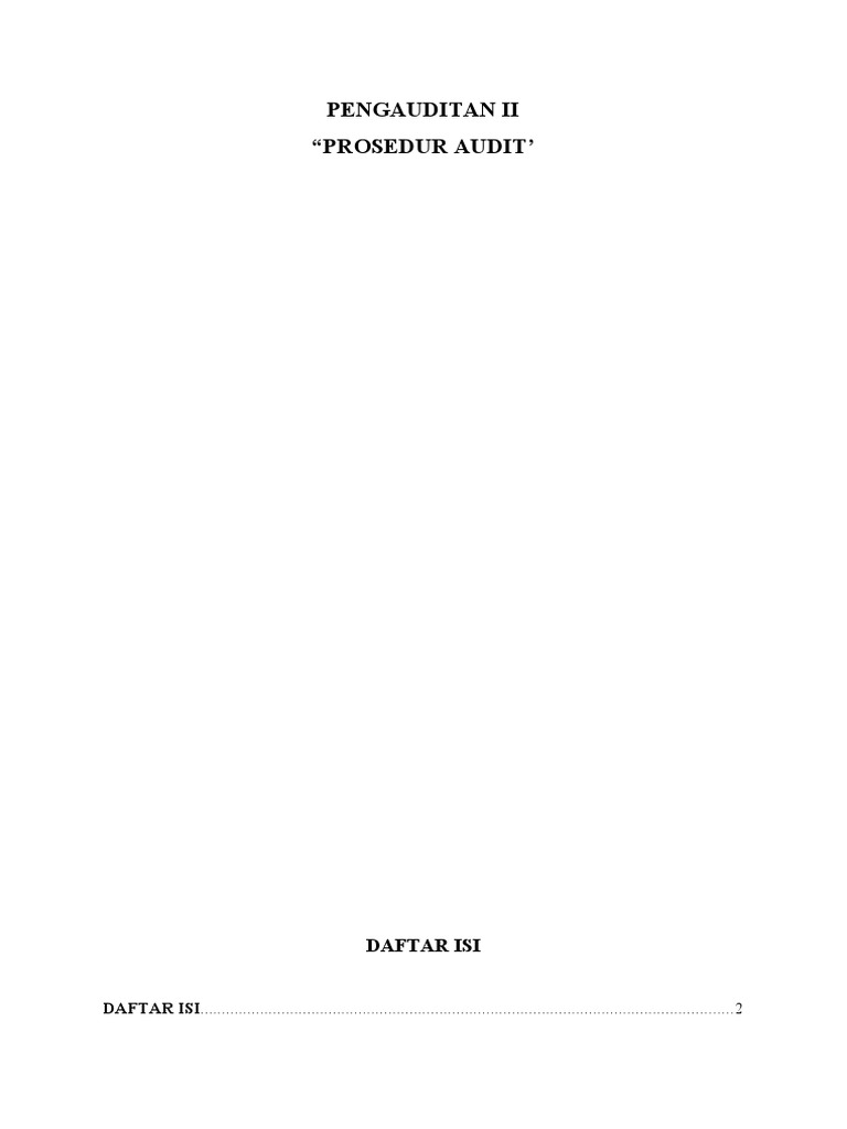 Prosedur Audit | PDF | Pengelolaan Keuangan & Uang
