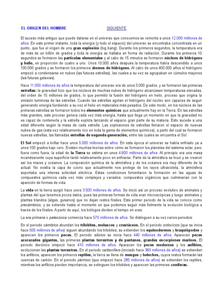 Historia Humana Parte 1 | PDF | Estrellas | Homo