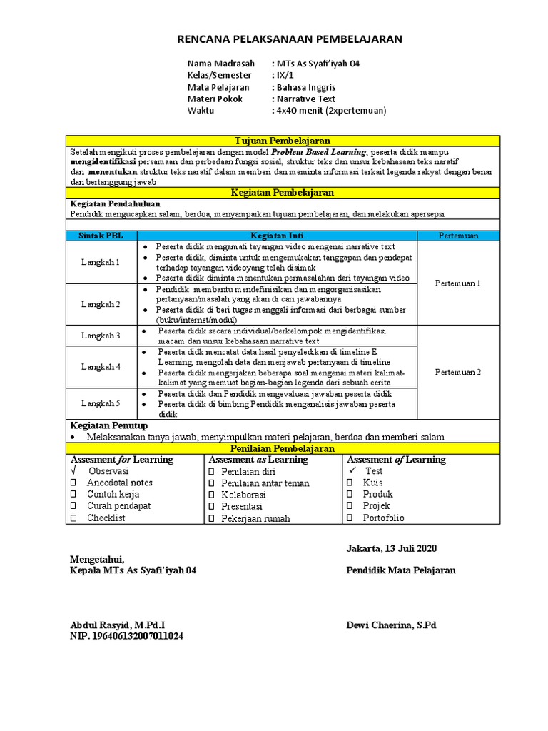 RPP KLS 9 Narrative | PDF