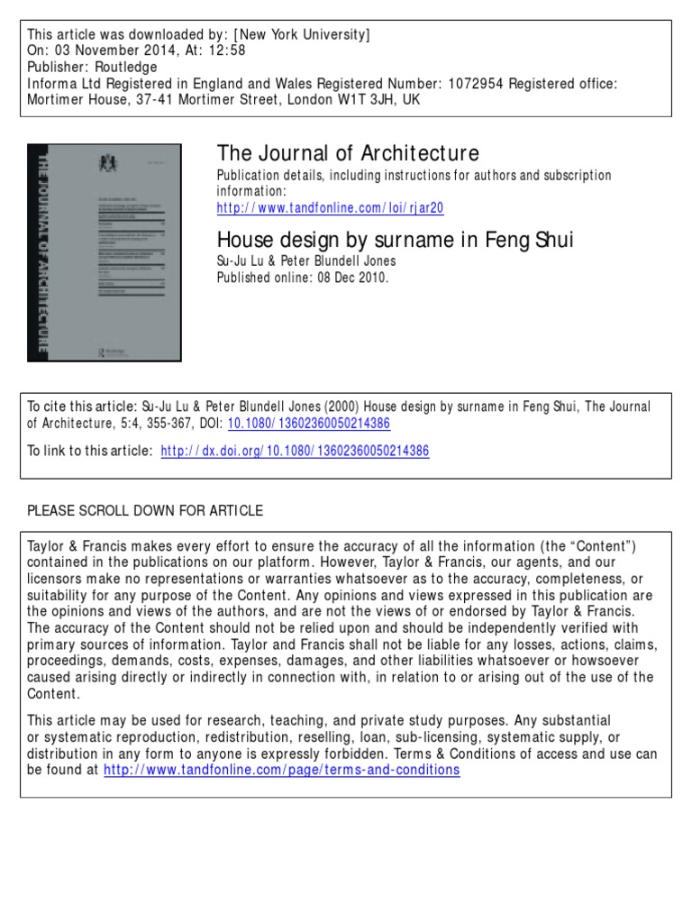 Feng Shui House Design by Surname | PDF | Planets | China
