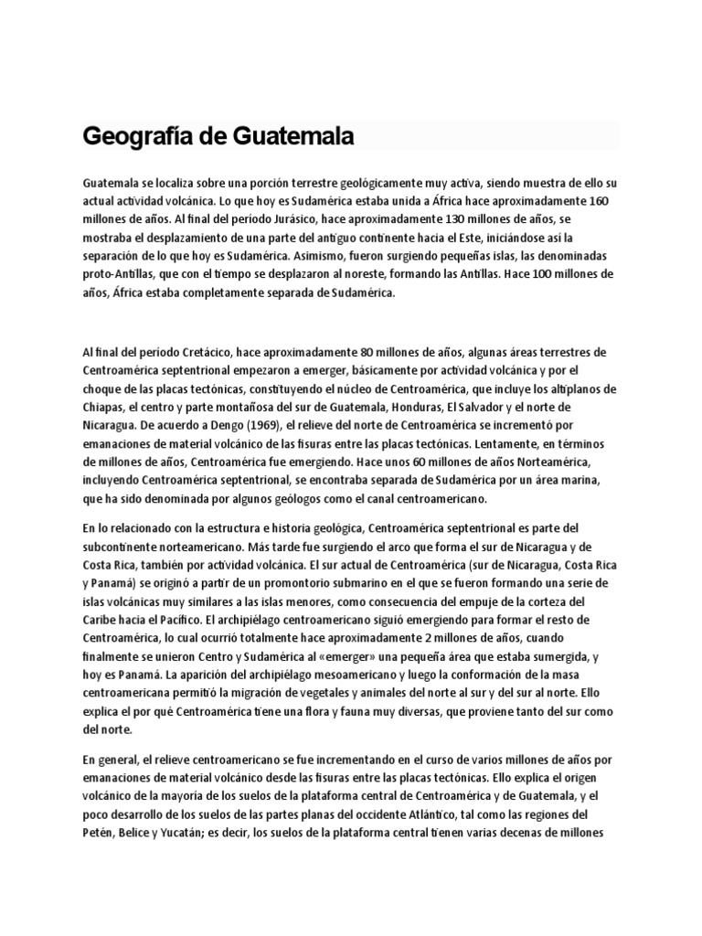 Geografía de Guatemala | PDF | Centroamérica | Guatemala
