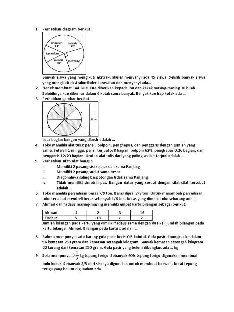 Latihan Soal MTK Edit | PDF