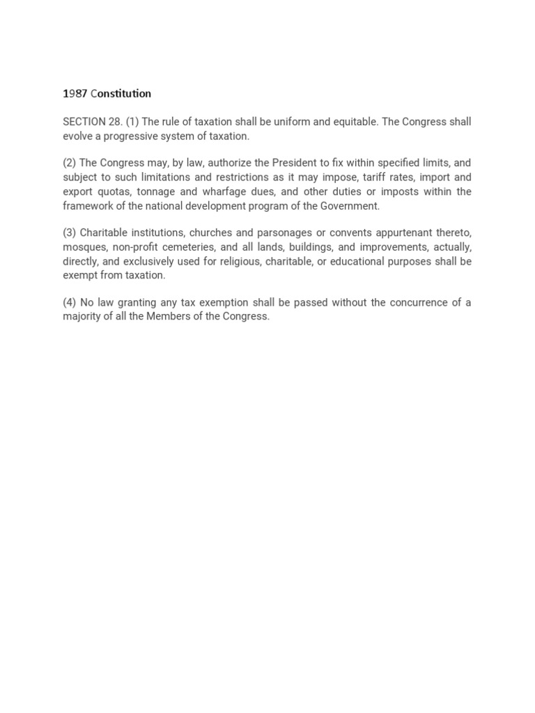Section 28 Article VI, 1987 Constitution | PDF