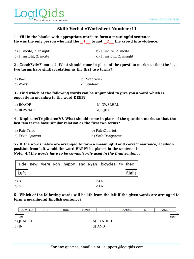 Logiquids Worksheet 4 | Download Free PDF | Linguistics