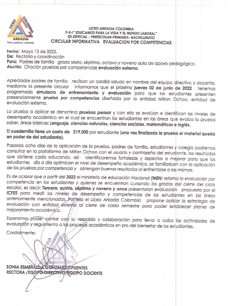 Pruebas Pensar 6 A 8 Ap | PDF