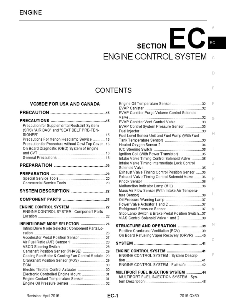 Engine Control System: Section | PDF | Throttle | Internal Combustion ...