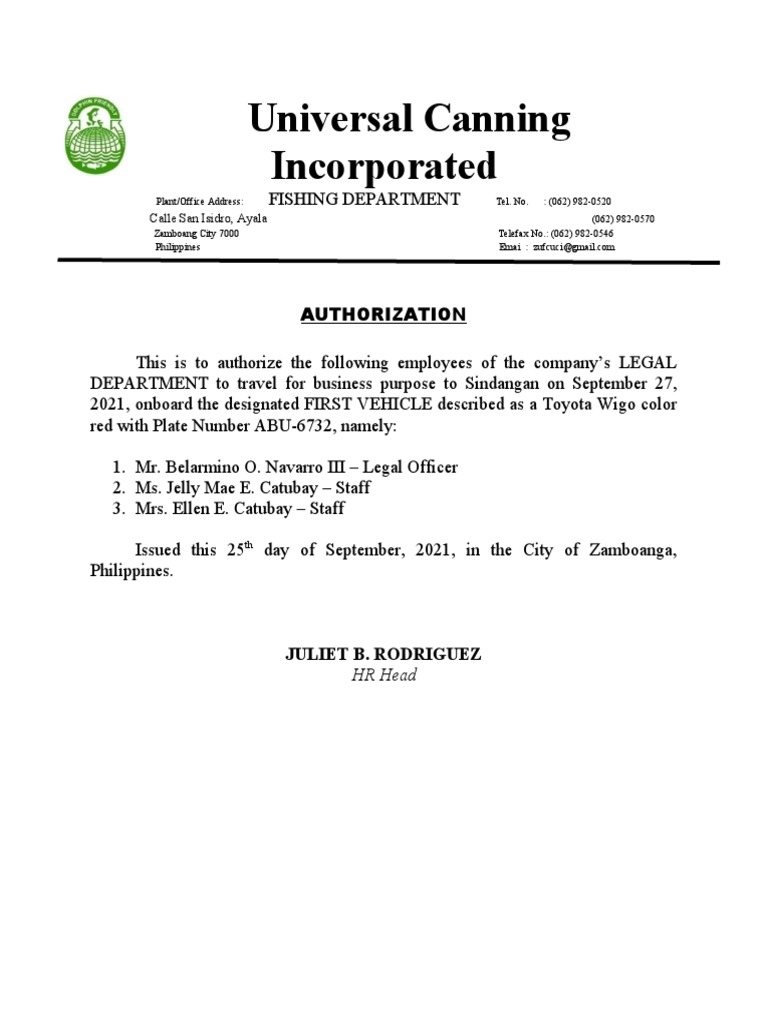 Authorization To Use Vehicle | PDF | Toyota