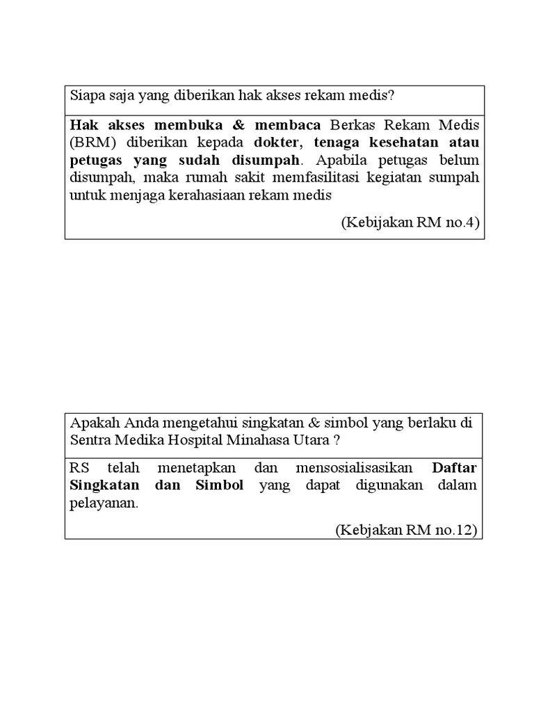 Hak Akses dan Pengelolaan Rekam Medis | PDF | Bisnis | Teknologi & Rekayasa