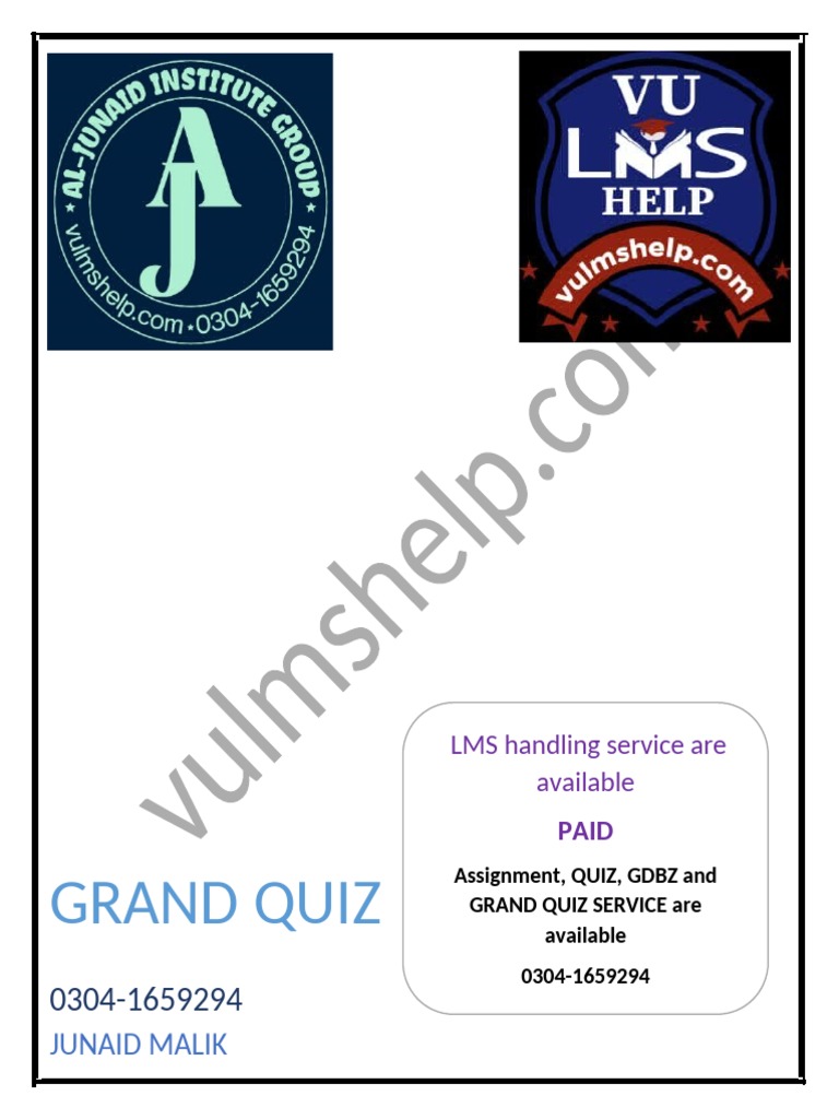 CS604 Grand Quiz by Junaid | PDF | Process (Computing) | Scheduling (Computing)