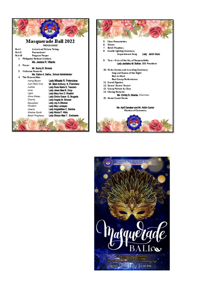 Masquerade Ball 2022 Program Overview | PDF