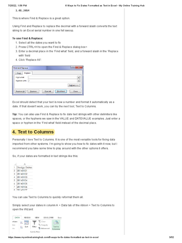 Text To Columns: To Use Find & Replace | PDF | Microsoft Excel | Computer Programming