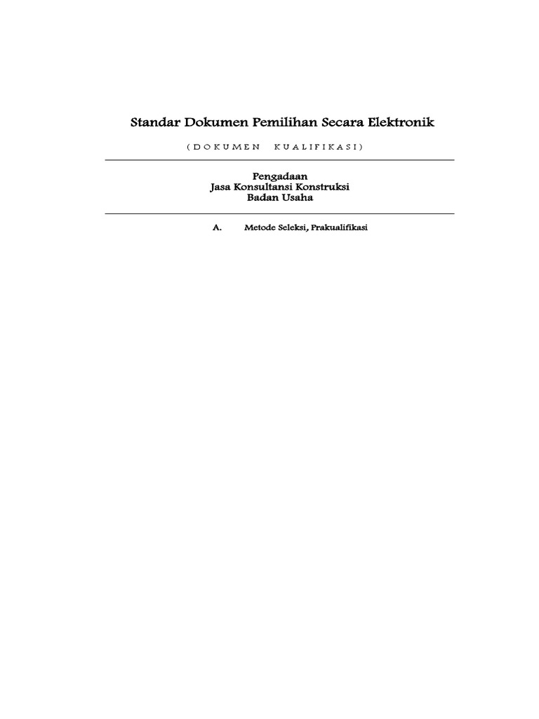A Standar Dokumen Kualifikasi Pdf