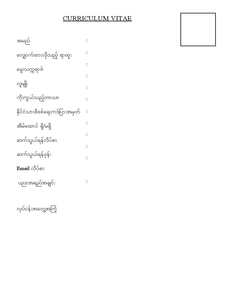 CV Myanmar | PDF