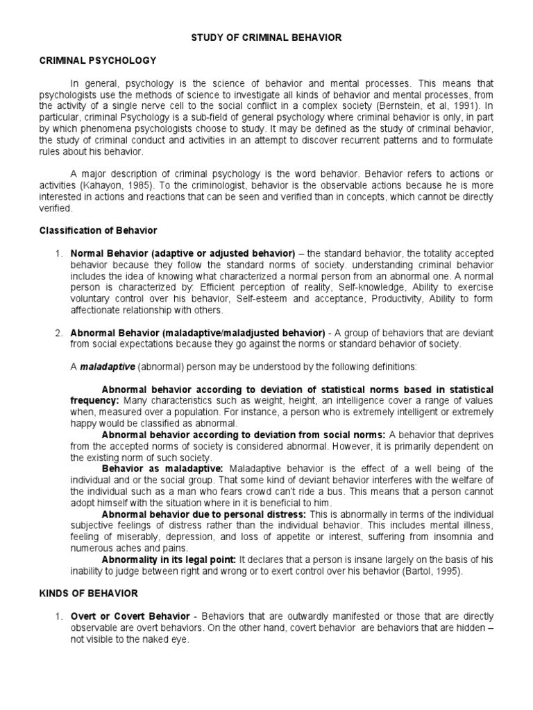 Understanding Criminal Behavior Psychology | PDF | Personality Disorder ...
