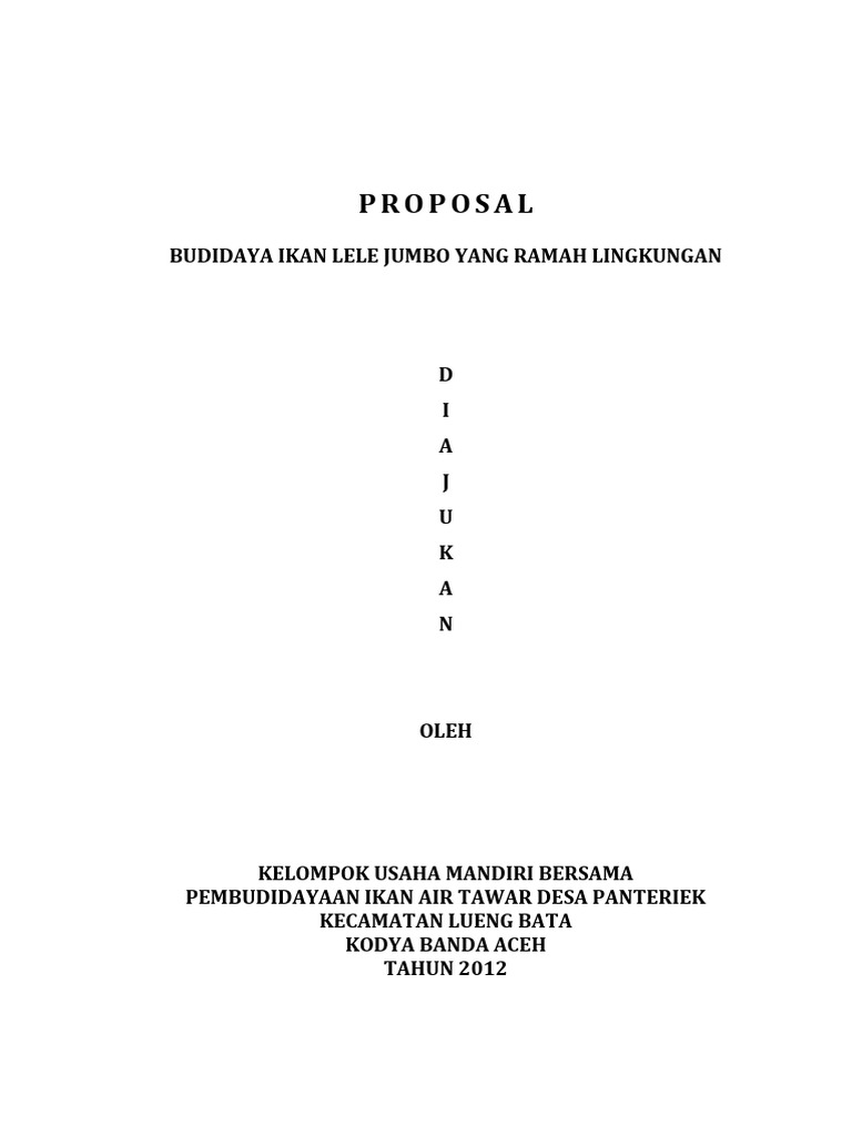 Proposal Ikan Lele | PDF