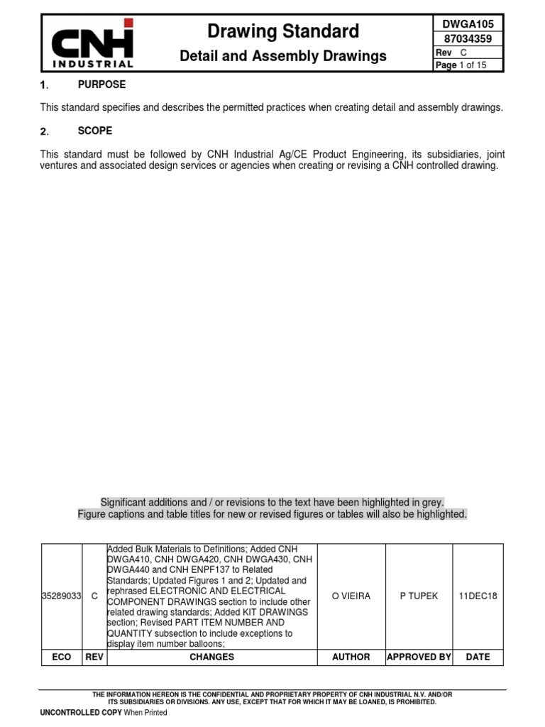 Drawing Standard: Detail and Assembly Drawings | PDF | Engineering ...