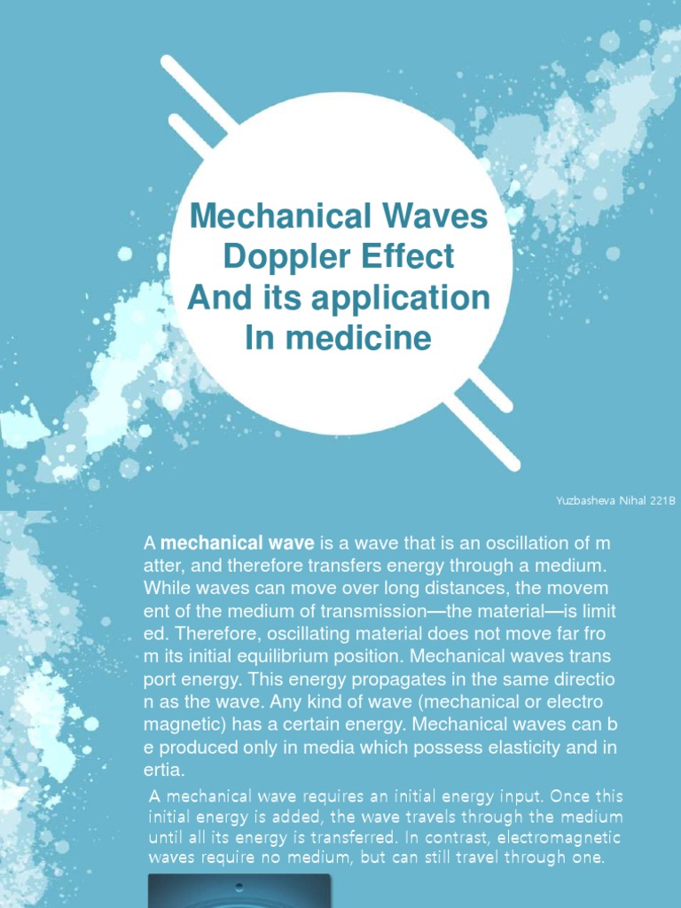 Mechanical Waves Doppler Effect and Its Application in Medicine | PDF ...