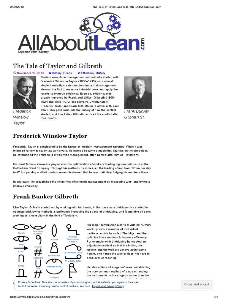 The Tale of Taylor and Gilbreth | PDF
