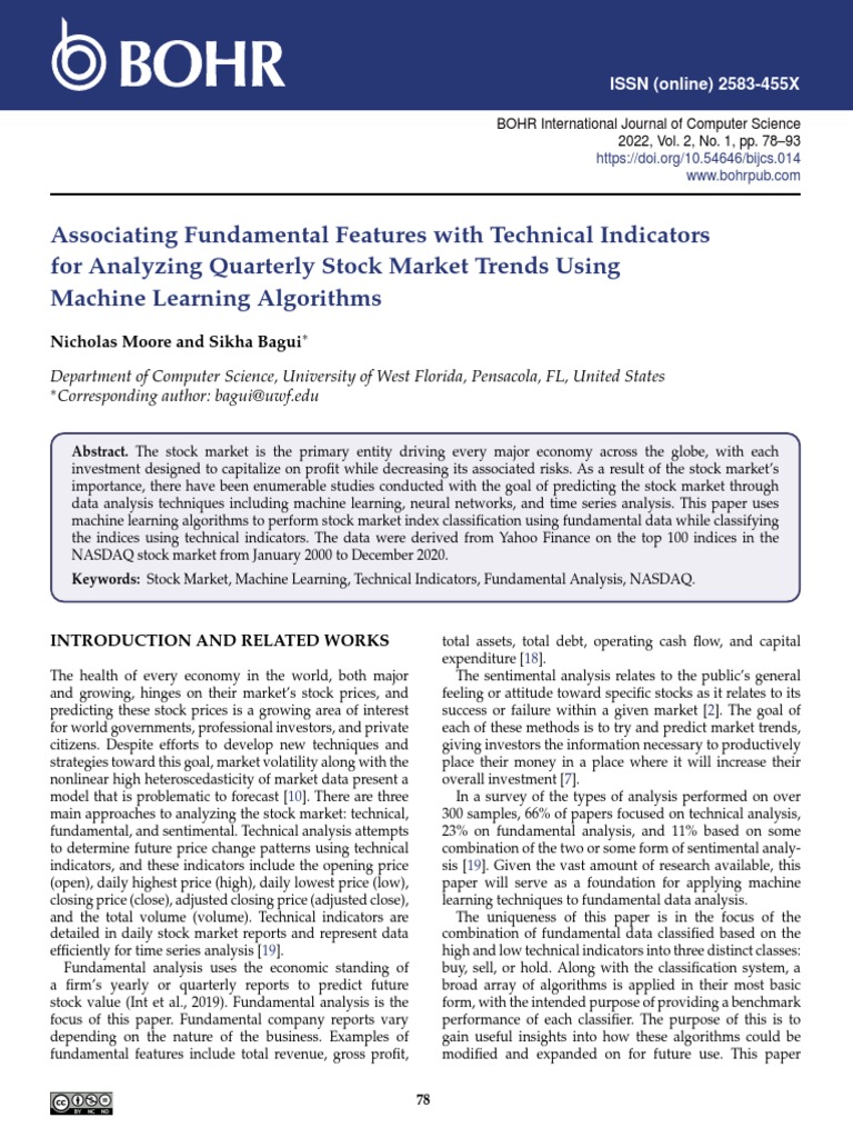 Associating Fundamental Features With Technical Indicators For Analyzing Quarterly Stock Market ...