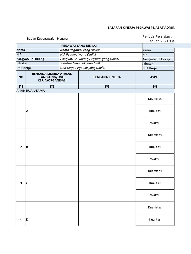 Simulasi Penyusunan SKP JAJF Final - v3 - Cetak | PDF
