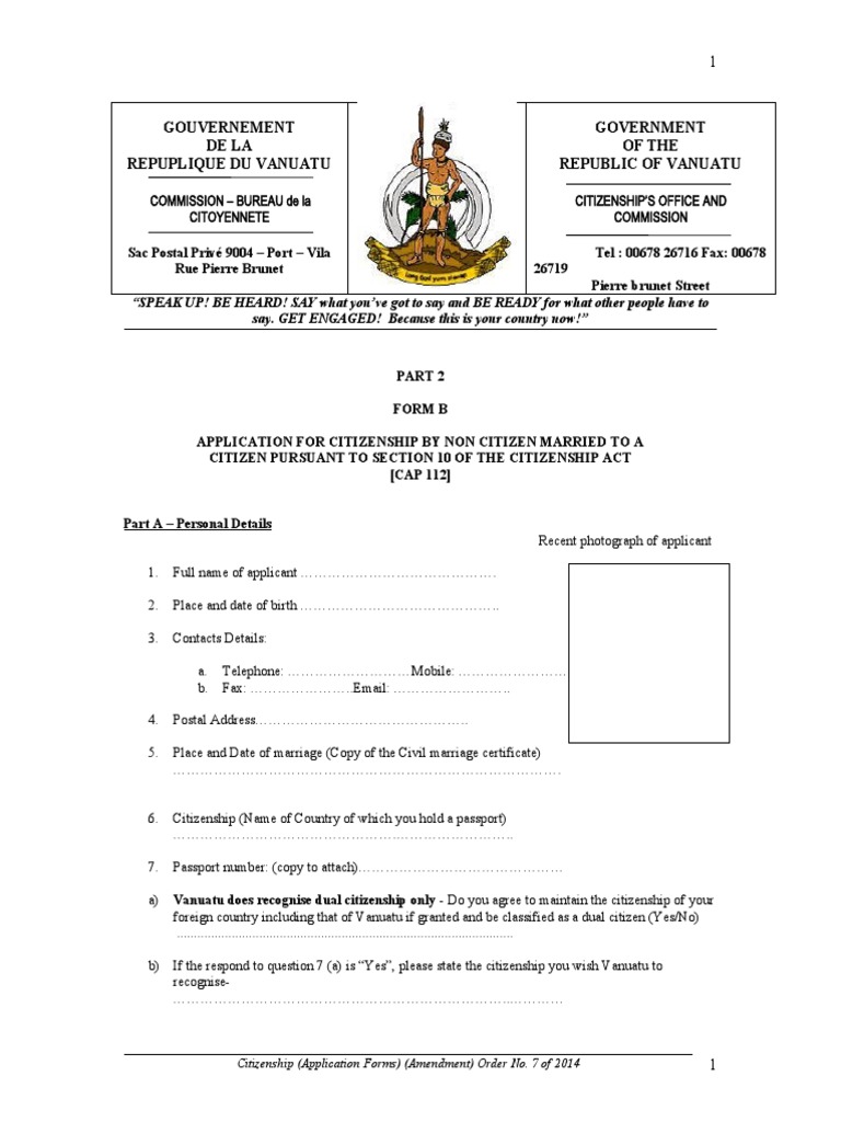 Form_B | PDF | Naturalization | Citizenship
