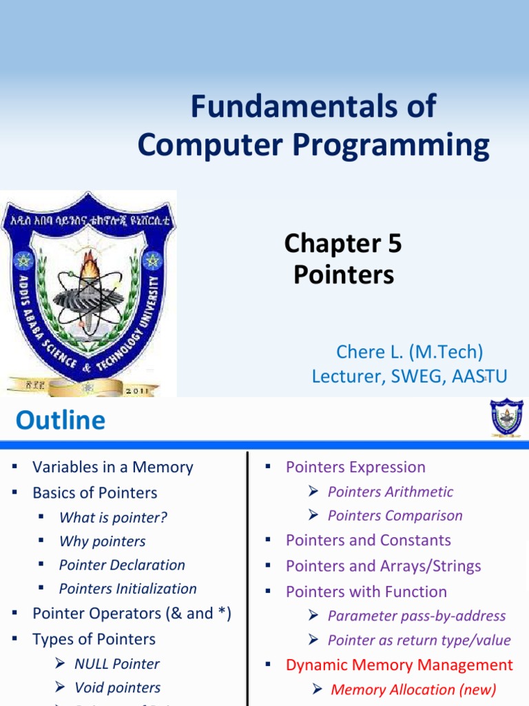 Chapter 5 Part I Pointers Pdf Pointer Computer Programming Array Data Structure