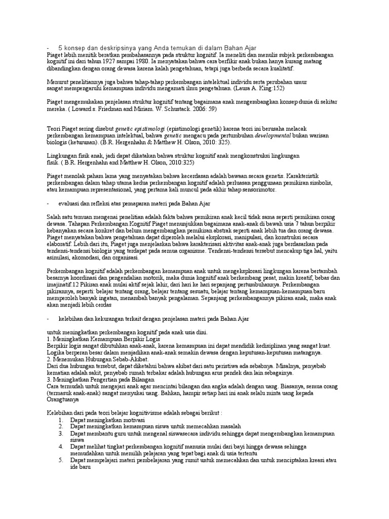 5 Konsep Dan Deskripsinya Yang Anda Temukan Di Dalam Bahan Ajar MODUL 5 KB 2 | PDF