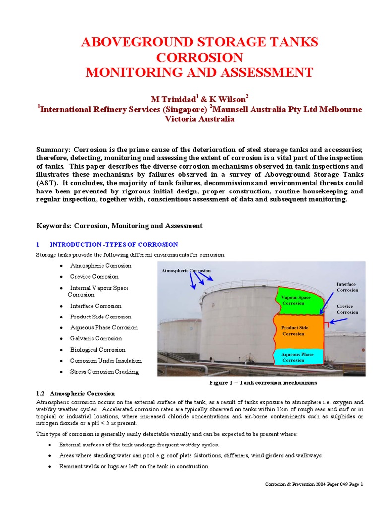 Corrosion Mapping in Storage Tanks | PDF | Corrosion | Anode