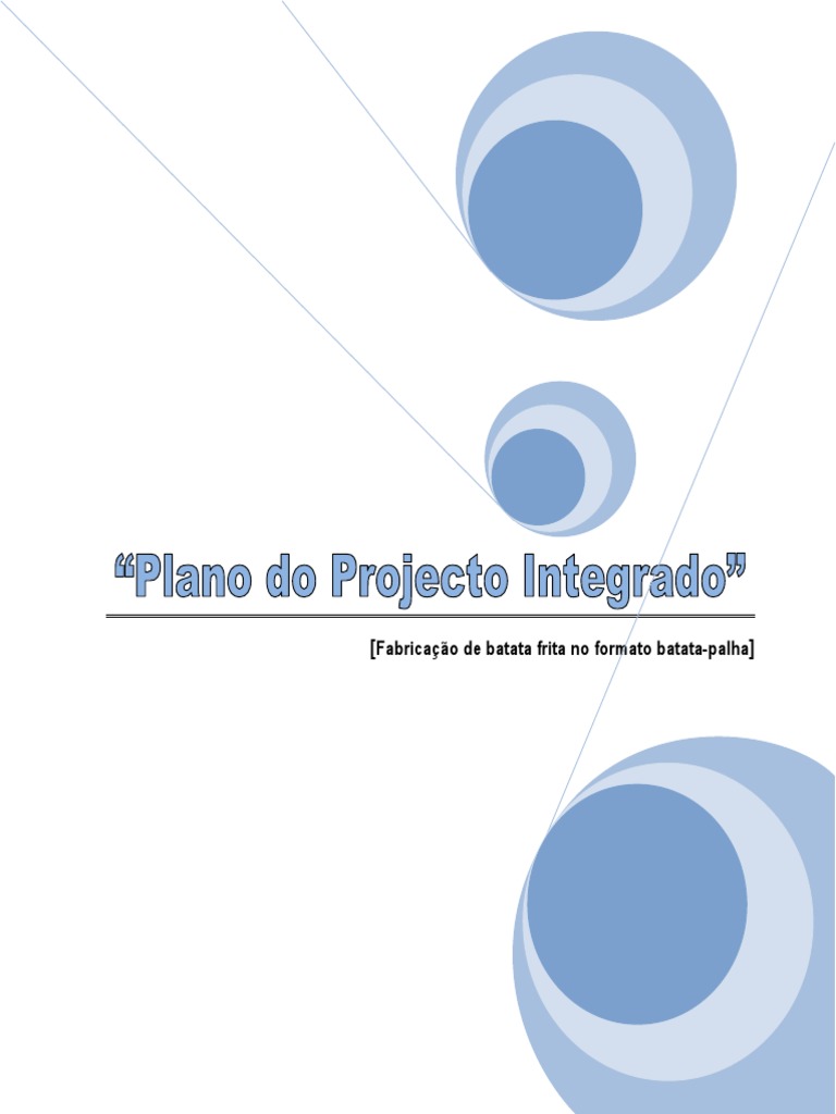 Plano Do Projecto Integrado - CV3 Contabilidade | PDF | Batata | Contabilidade