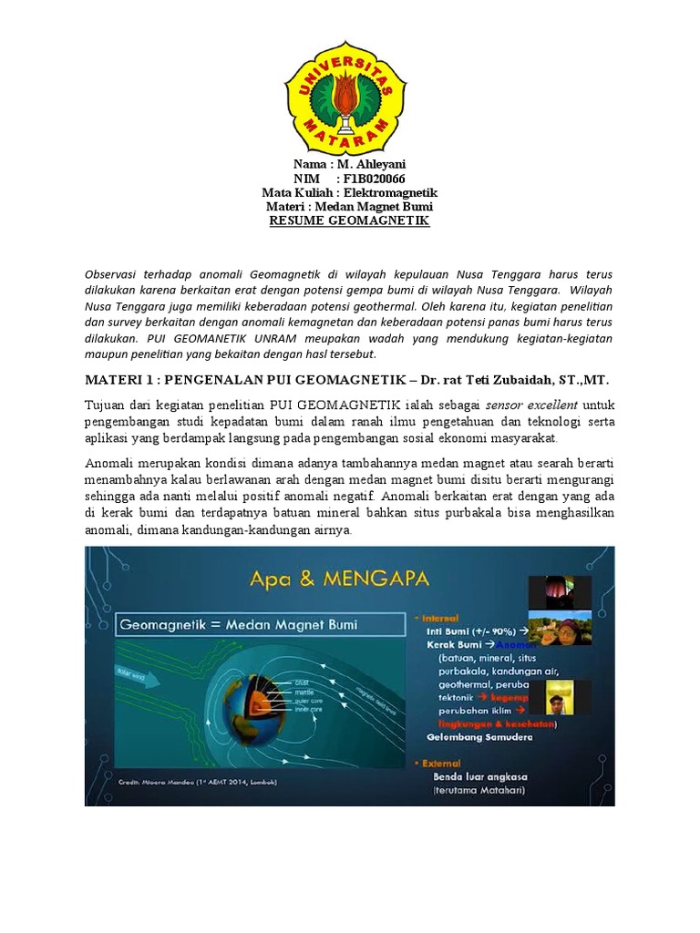 M. Ahleyani - Elektromagnetika - Resume PUI Geomagnetik PDF | PDF