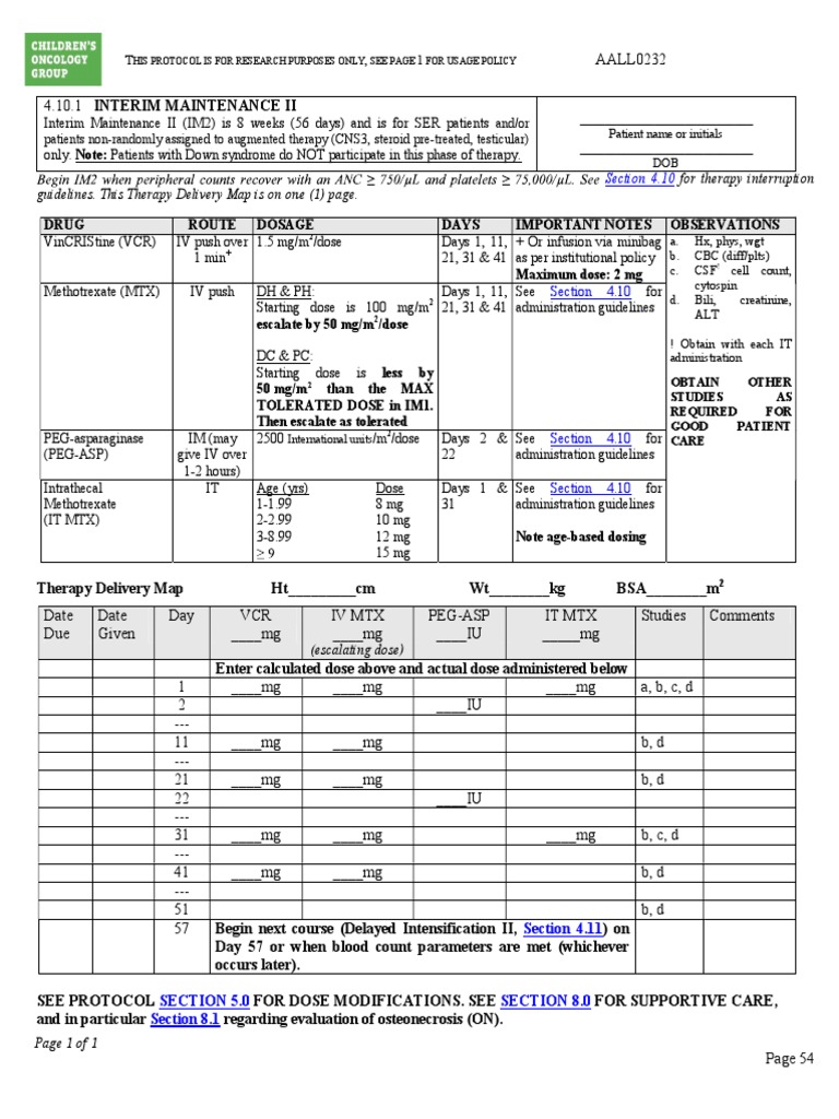 High Risk B-Precursor Acute Lymphoblastic Leukemia Interim Maintenance ...